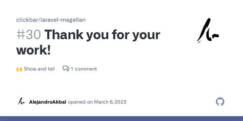 Thank You For Your Work Clickbar Laravel Magellan Discussion 30
