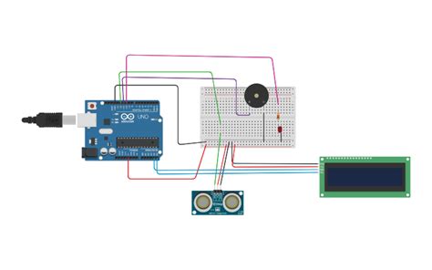 Circuit Design Program 7 Ultrasonic Distance Sensor Tinkercad