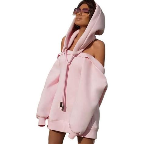 Robepull Surdimensionné à épaules Dénudées Pour Femme Haut à Capuche