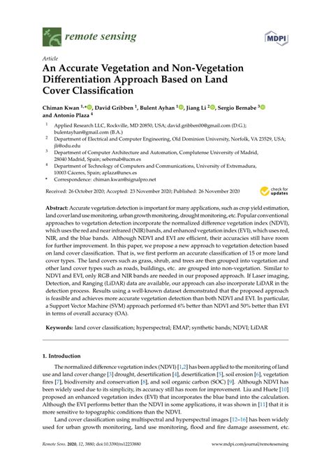 Pdf An Accurate Vegetation And Non Vegetation Differentiation