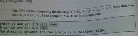 solved 2 15 geometry distance of two points write a