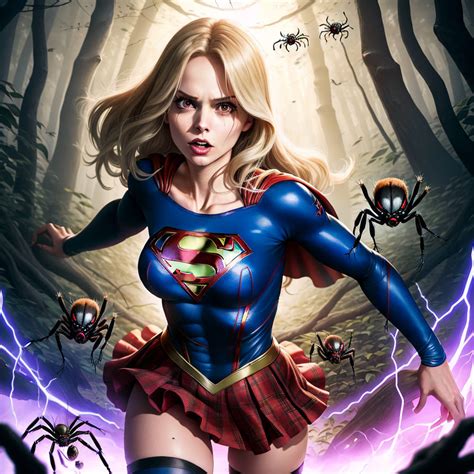 Supergirl Pursued By Spiders By Necromancer Rev On Deviantart