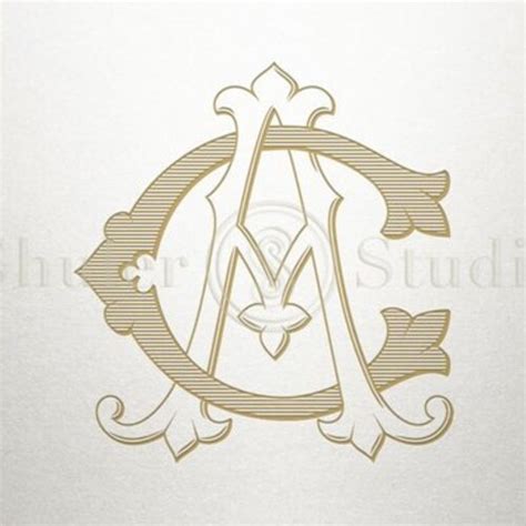 Ac Vintage Wedding Monogram Ca Classic Monogram Vintage Etsy