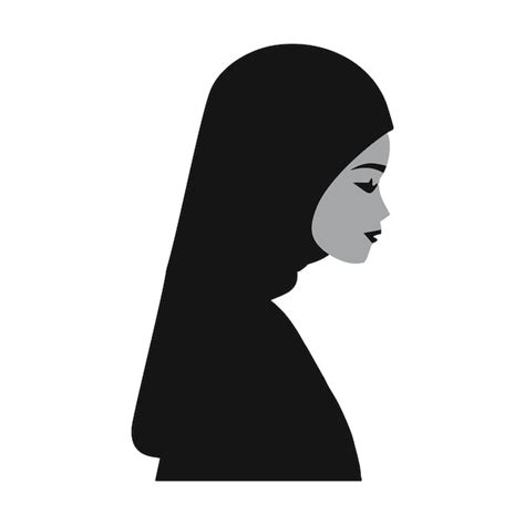 Una Silueta De Una Mujer En Una Burka Vector Premium