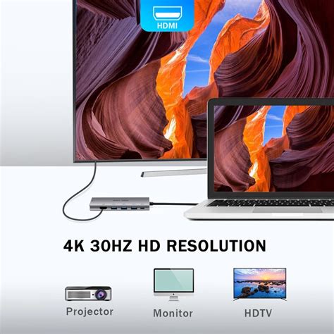 Usb C Hub Type C Hub Adapter Multi Usb 3 0 Splitte Grandado