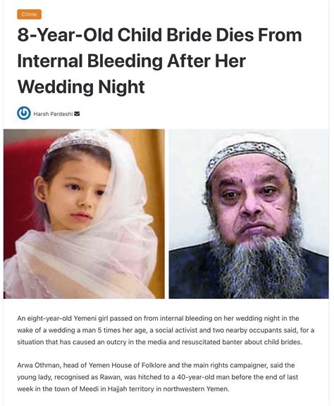 8 Year Old Girl Dies After Her Wedding Night Rhumantrafficking