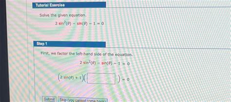 Solved Tutorial ExerciseSolve The Given Chegg Com