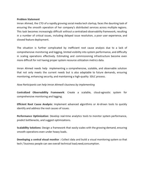 Hackathon Problem Statement Pdf Program Optimization Scalability