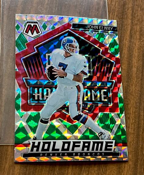 John Elway Panini Mosaic GREEN Prizm Holofame HF Denver Broncos EBay