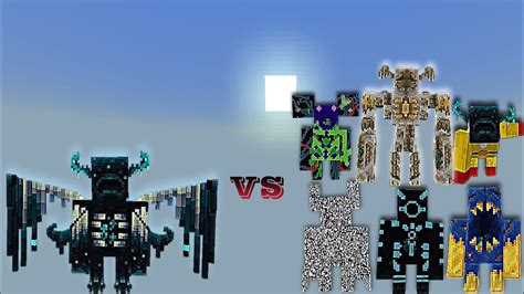 Dragon Warden Vs Weird Wardens Minecraft Bedrock Mob Battle Youtube