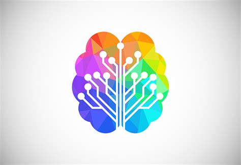 현대 낮은 폴리 스타일 뇌 로고 디자인 기하학적 및 삼각형 뇌 로고 아이콘 기호입니다 개념에 대한 스톡 벡터 아트 및 기타 이미지 개념 개념과 주제 건강관리와 의술