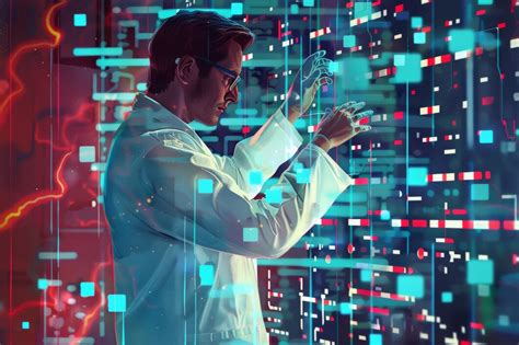 Premium Photo Scientist Analyzing Vast Amounts Of Medical Data Using