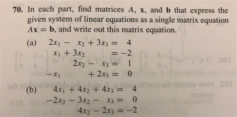 Solved 70 In Each Part Find Matrices A X And B That