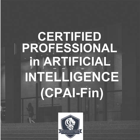 Certified Professional In Artificial Intelligence Finance CPAI Fin