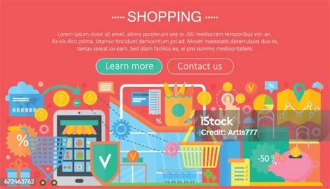 Konsep Belanja Online Dan Belanja Ecommerce Desain Templat Infografis E