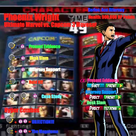 Phoenix Wright Umvc3 Moveset By Hotfeet444 On Deviantart