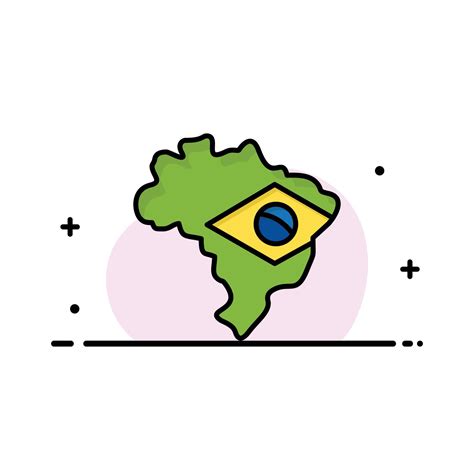 Map Flag Brazil Business Logo Template Flat Color 18000794 Vector Art