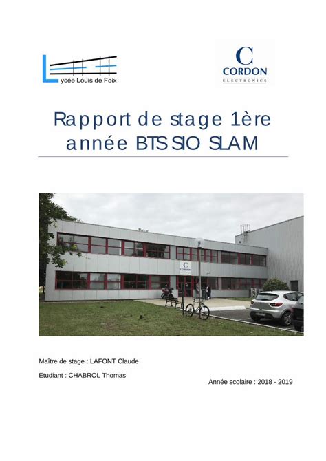 PDF Rapport de stage ère année BTS SIO SLAM DOKUMEN TIPS