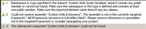 cannot imports system web script serializer stack overflow