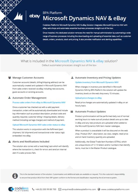 EBay Microsoft Dynamics NAV Integration Templated Integration