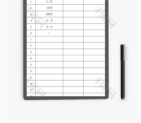 费用测算明细excel模板千库网excelid：92933