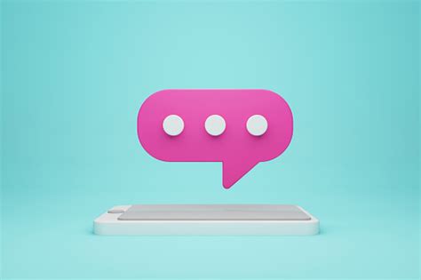 모바일 스마트폰 및 채팅 아이콘 애플리케이션 커뮤니케이션 디지털 미디어 웹 사이트 및 소셜 네트워크에서 채팅하는 온라인 실시간 채팅 3d 일러스트레이션 3차원 형태에 대한