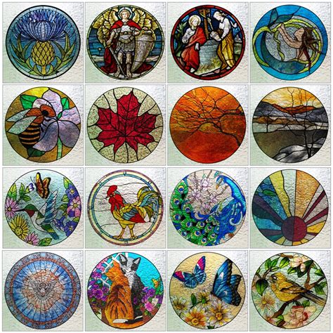 Custom Frosted Stained Glass Window Film Static Cling Retro Church