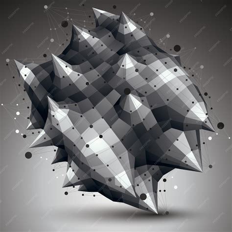 Premium Vector Geometric Abstract 3d Complicated Lattice Object Single Color Asymmetric