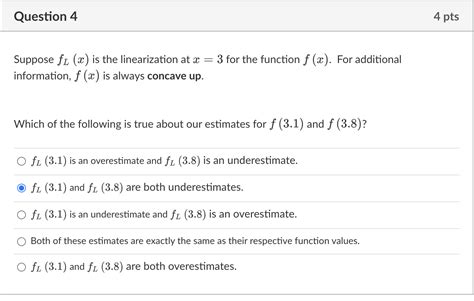 Solved Suppose Fl X Is The Linearization At X 3 For The