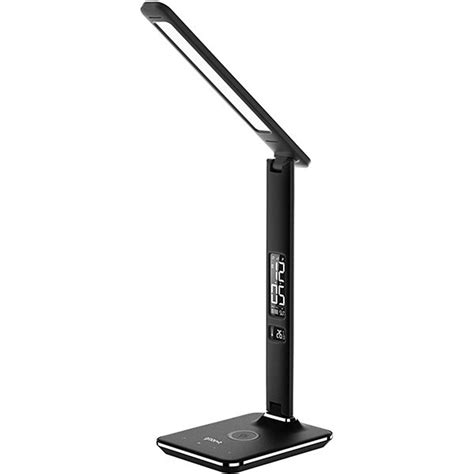 Groov E Gvwc04bk Ares Led Desk Lamp With Wireless Charging Pad And Clock Black Expert Ie