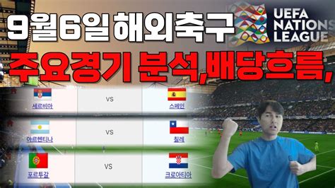 ⚽축구 9월6일 네이션스리그 경기분석 ⚽ 야구분석 축구분석 농구분석 국야분석 일야분석 프로토분석 토토분석