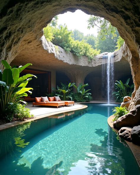 Underground Pool In Cave Contemporary House In 2025 Dream Backyard
