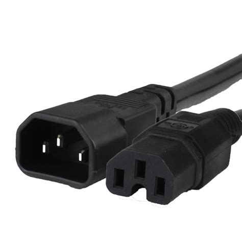 Buy 9ft C14 C15 15a 250v Black Power Cord