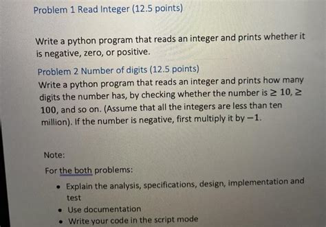 Solved Problem 1 Read Integer 125 Points Write A Python