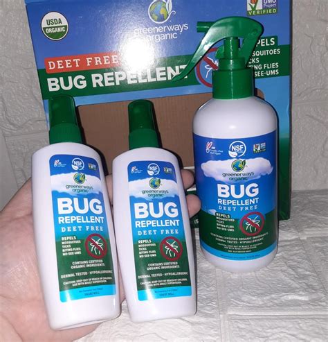 Greenerways Organic Bug And Mosquito Repellent Spray Usda Organic Deet