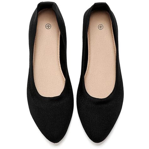 Shupua Womens Flats Black Flats Shoes Pointed Toe Ballet Flats Comfortable Bow Girls Flats