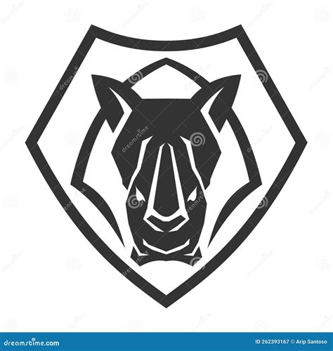 Rhino Logo Template Icon Illustration Brand Identity Isolated Stock Vector Illustration Of