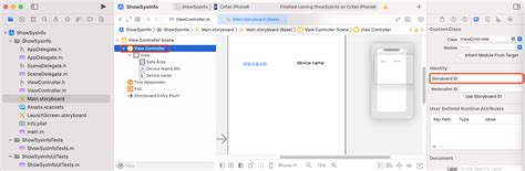 Objective C Cant Find Storyboard Id In Identity Inspector Stack Overflow
