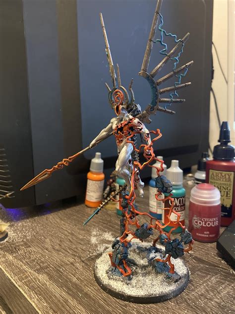 Necron Overlord With Tachyon Arrow And Hyperphase Glaive Finished R