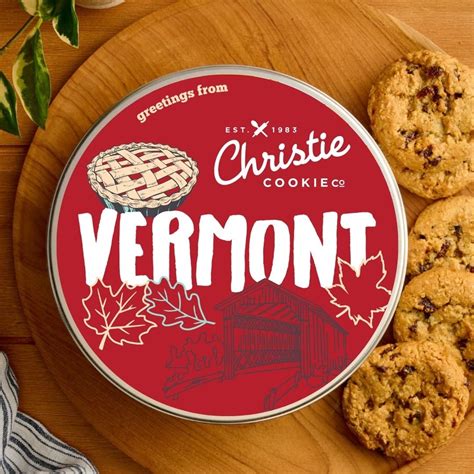 Vermont Gourmet Cookie Tin 14 Oz 18 Count Christie Cookie Co