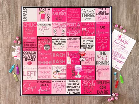 Bach Bash Bachelorette Party Board Game Bachelorette Drinking Board