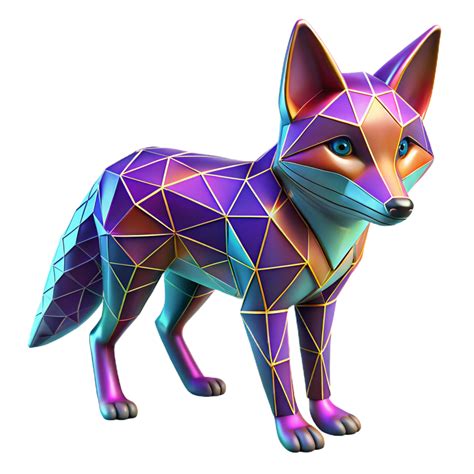 Geometric Fox 3d Render 56260874 Png
