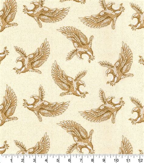 Fabric Traditions Eagles On Parchement Glitter Patriotic Cotton Fabric