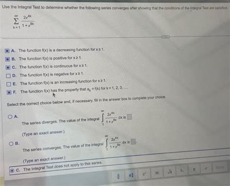 Solved Use The Integral Test To Determine Whether The Chegg