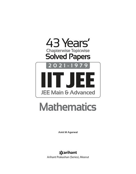 SOLUTION 43 Years Chapterwise Topicwise Solved Papers 2021 1979 Iit
