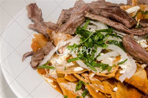 Mexican Red Chilaquiles With Arrachera Photos By Canva
