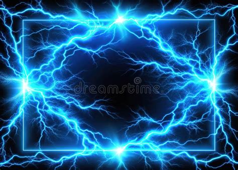 Vibrant Blue Lightning Border Dances Stock Illustrations 1 Vibrant Blue Lightning Border