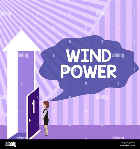Text Caption Presenting Wind Power Concept Meaning Use Of Air Flowto