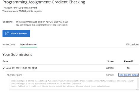 Gradient Checking Doubt About Failed Code Checking On Submission