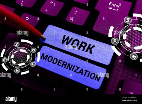 Conceptual Display Work Modernization Word Written On Changing Product